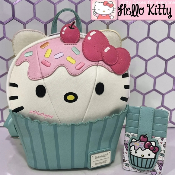 Hello Kitty | Bags | Nwt Officially Hello Kitty Backpack Cupcake Kitty Sprinkle Loungefly Bag ...